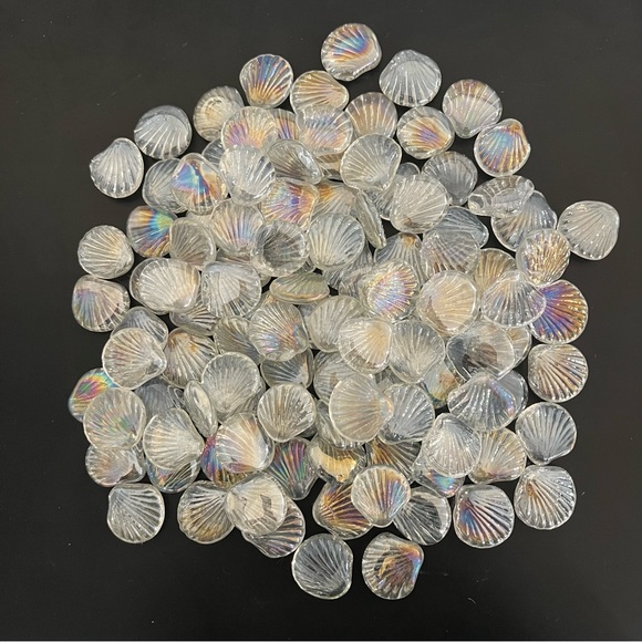 Pottery Barn | Accents | Pottery Barn Iridescent Clear Sea Shell Glass ...